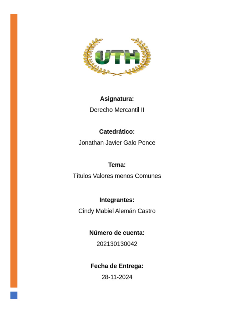 Titulos Valores Menos Comunes. - Cindy Aleman | PDF | Debido al proceso ...