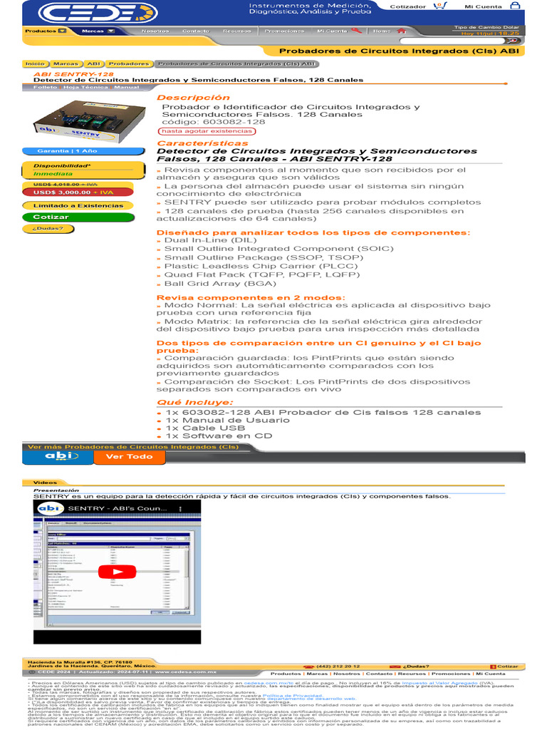ABI SENTRY-128 - Detector de Circuitos Integrados y Semiconductores ...
