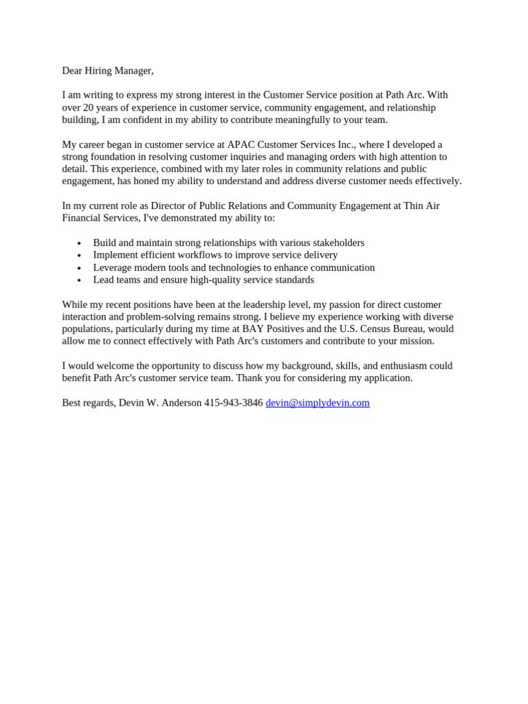 Dear Hiring Manager | PDF