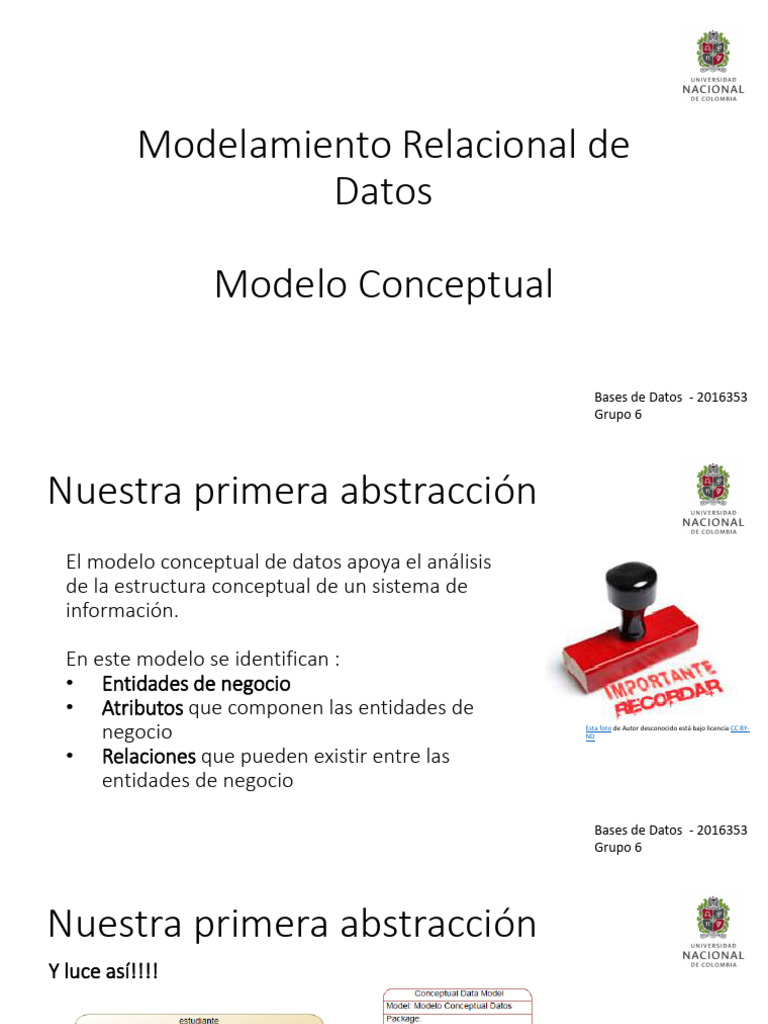 Modelamiento Relacional de Datos | PDF | Bases de datos | Modelo conceptual