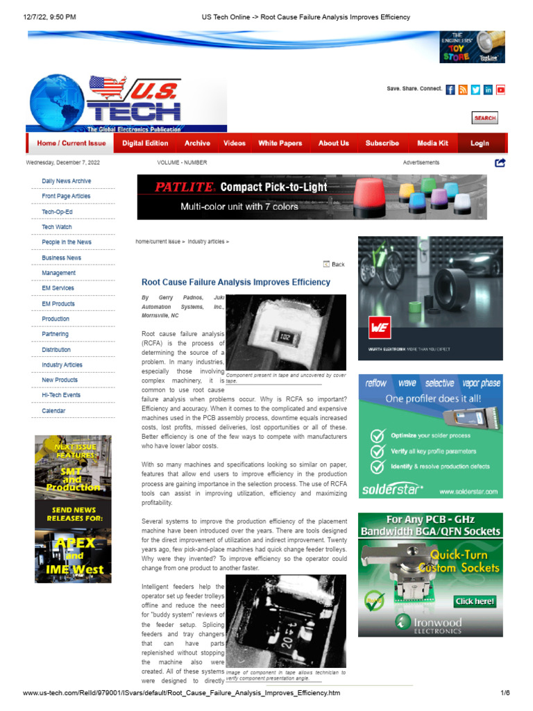 US Tech Online - Root Cause Failure Analysis Improves Efficiency | PDF ...