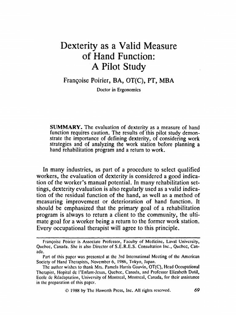 Dexterity As A Valid Measure of Hand Function - A Pilot Study - 25 - 01 - 24 - 23 - 00 - 49 ...