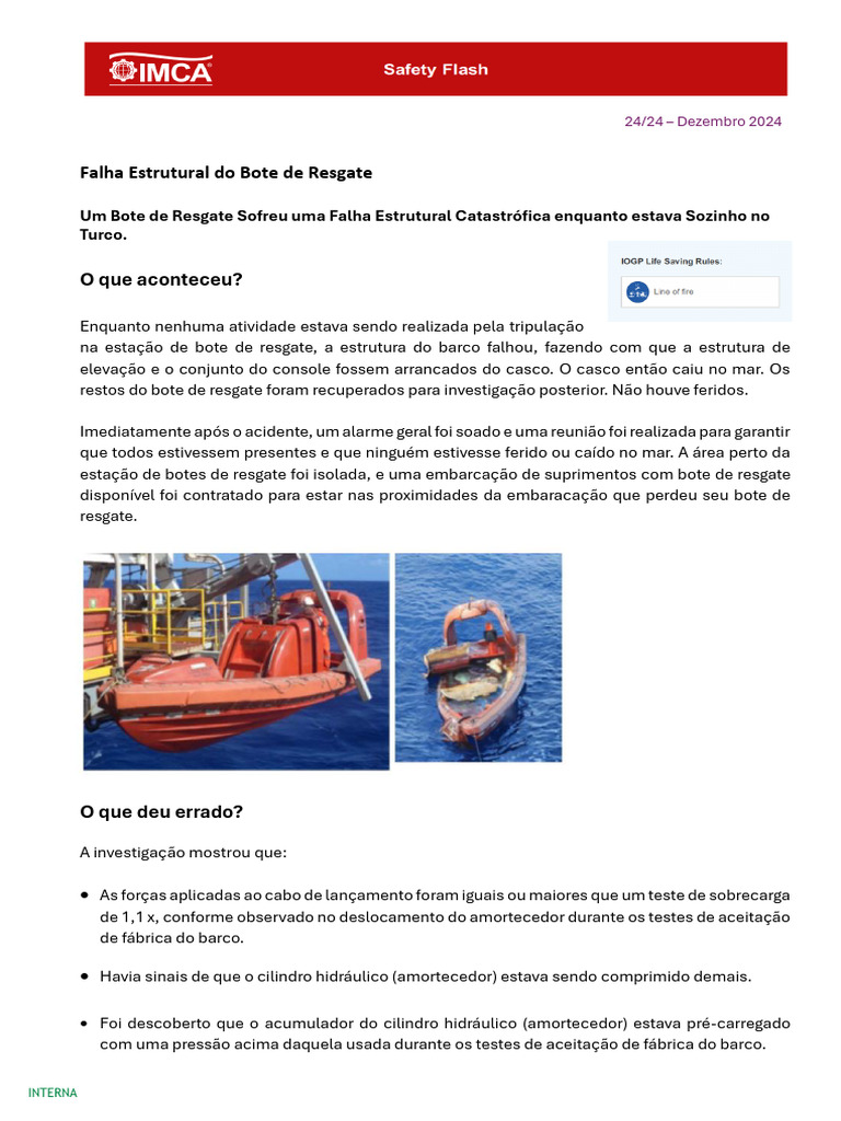 Falha Estrutural em Bote de Resgate | PDF | Barcos