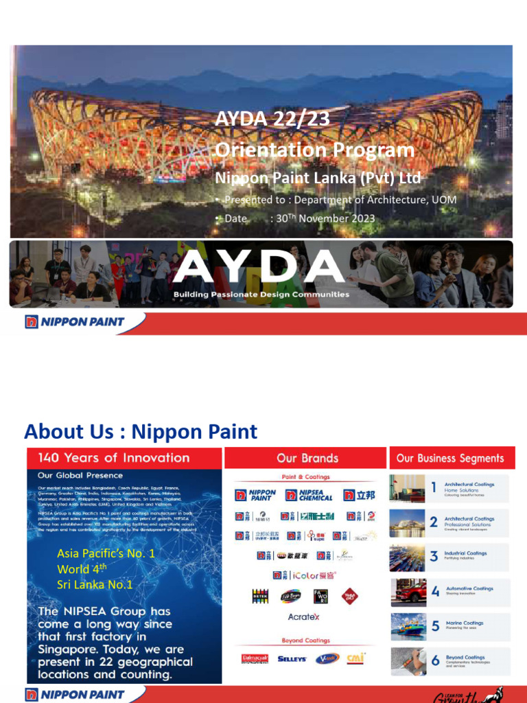 AYDA 2022 - 23 - Orientation Program by Nippon Paint Conducted On 30nov2023 | PDF | Mentorship