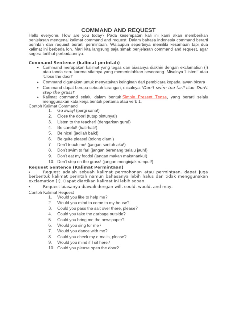 Command and Request | PDF