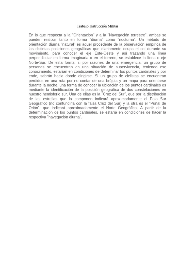 Orientación Diurna y Nocturna Militar | PDF