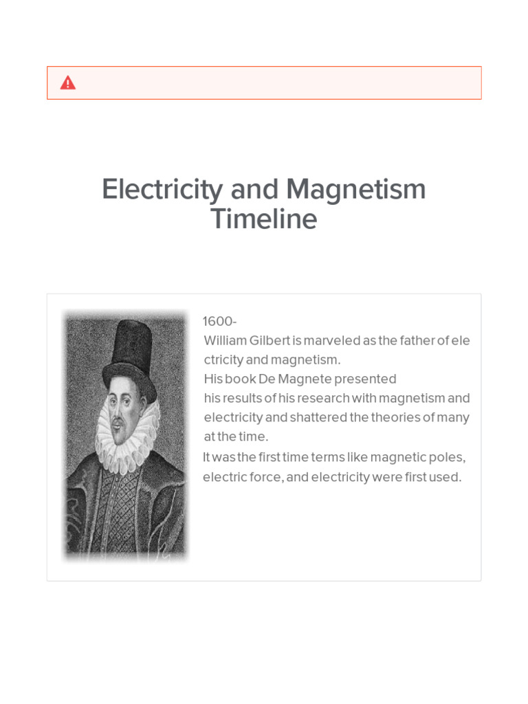 Electricity and Magnetism Timeline - Sutori | PDF | Electricity ...