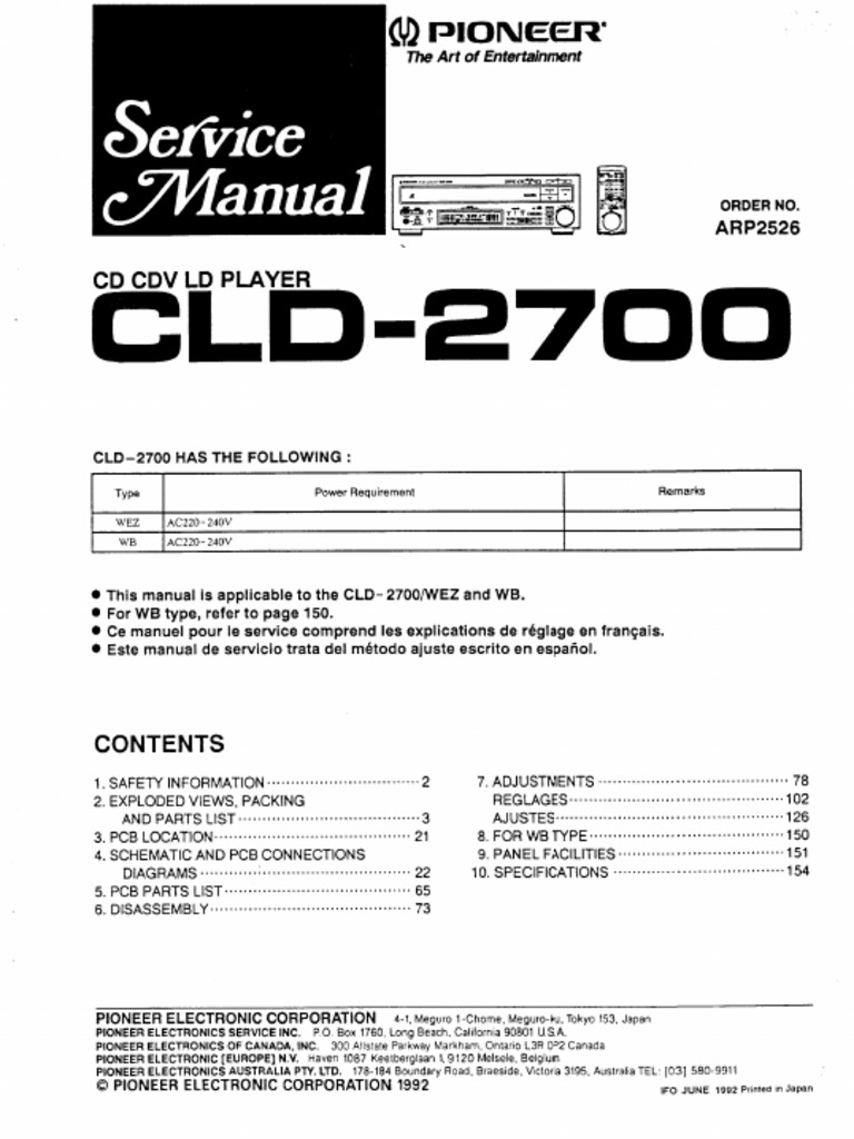 CLD 2700 EN FR ES - Service - Manual - Scan | PDF