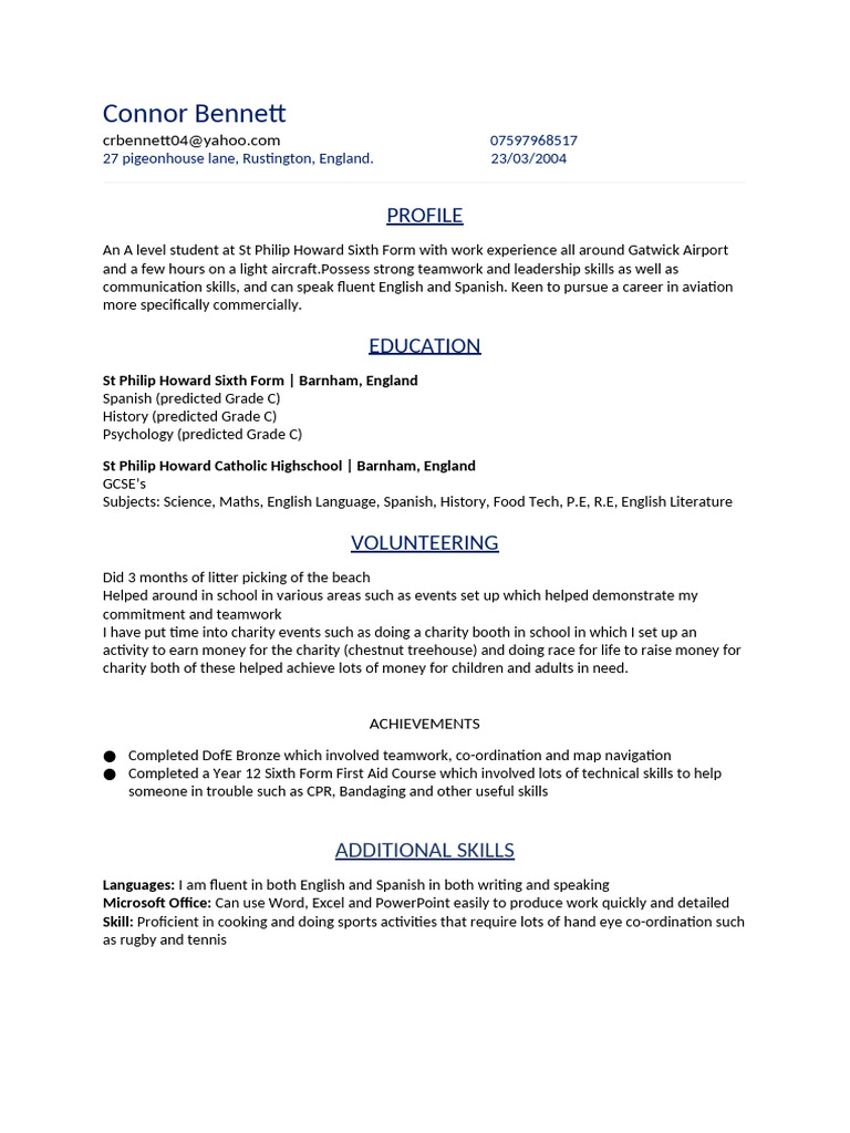 Free CV Template | PDF