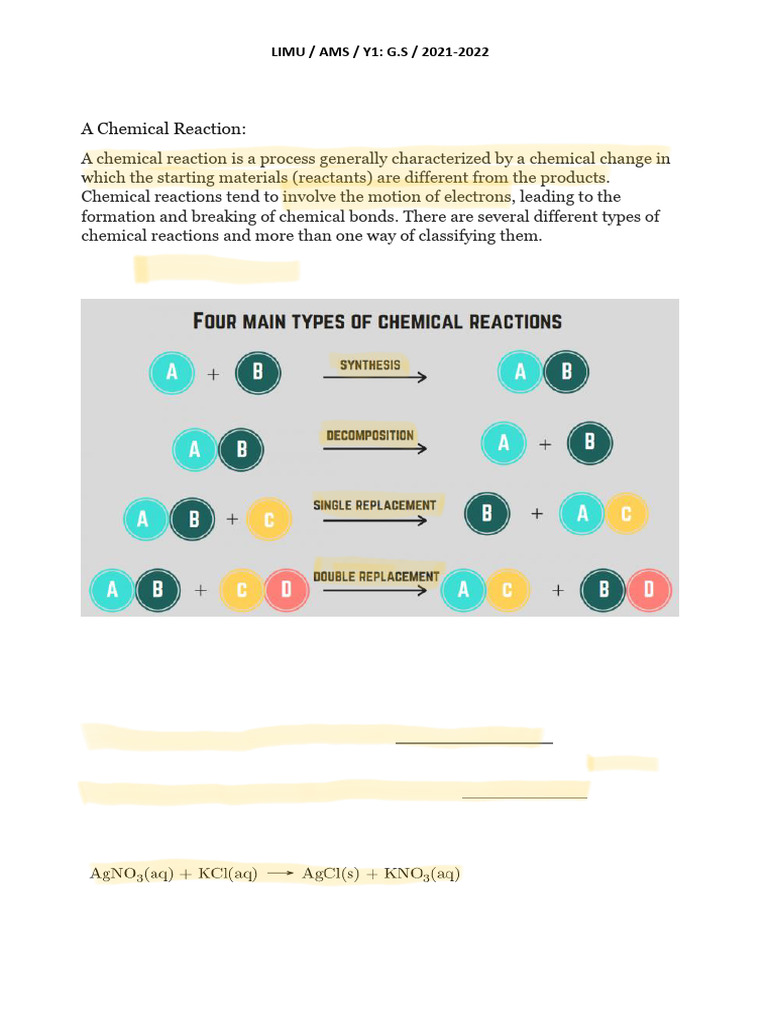 Part 1 Chemical Reactions Oxid Numb Delta G 21-22 | PDF | Redox ...