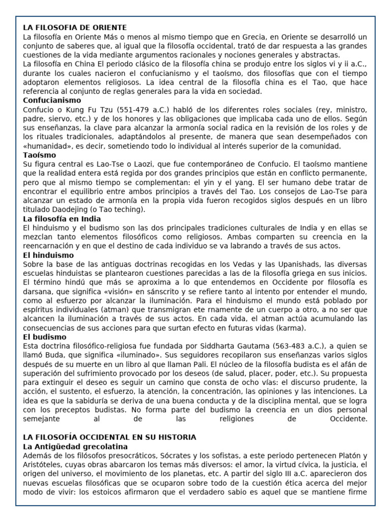 Filosofía de Oriente y Occidente: Un Análisis | PDF | Filosofía china ...
