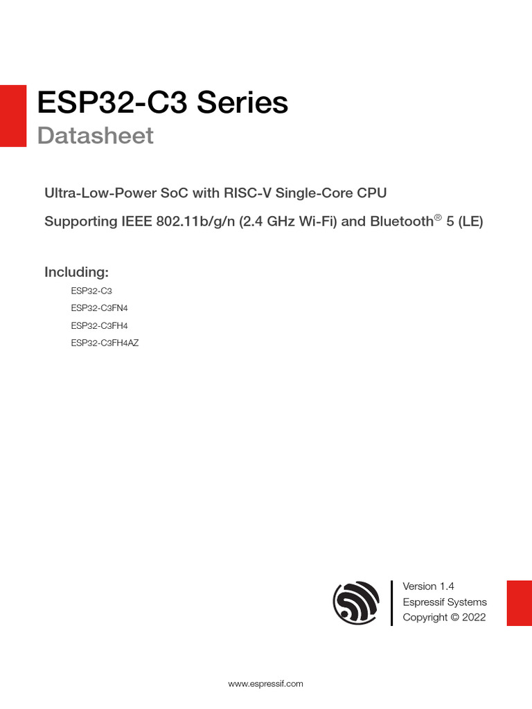 esp32-c3_datasheet_en | PDF | Microcontroller | Input/Output