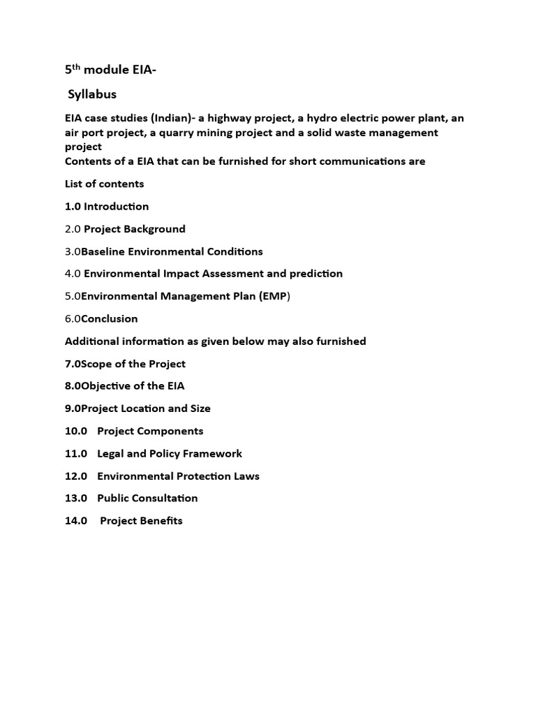 5th Module EIA - Merged | PDF | Waste | Environmental Impact Assessment