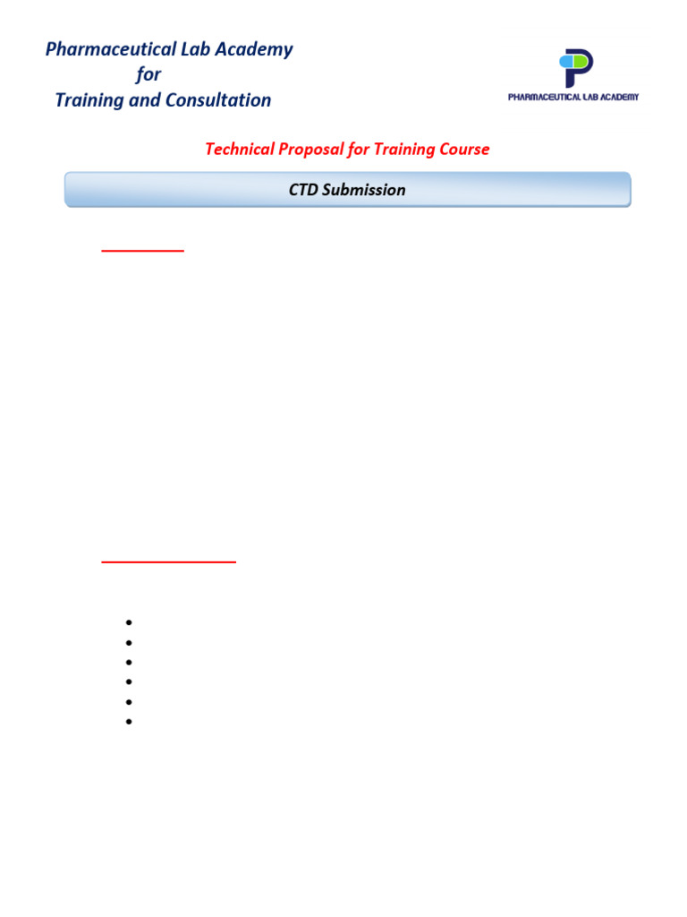 CTD Submission - Technical Proposal | PDF