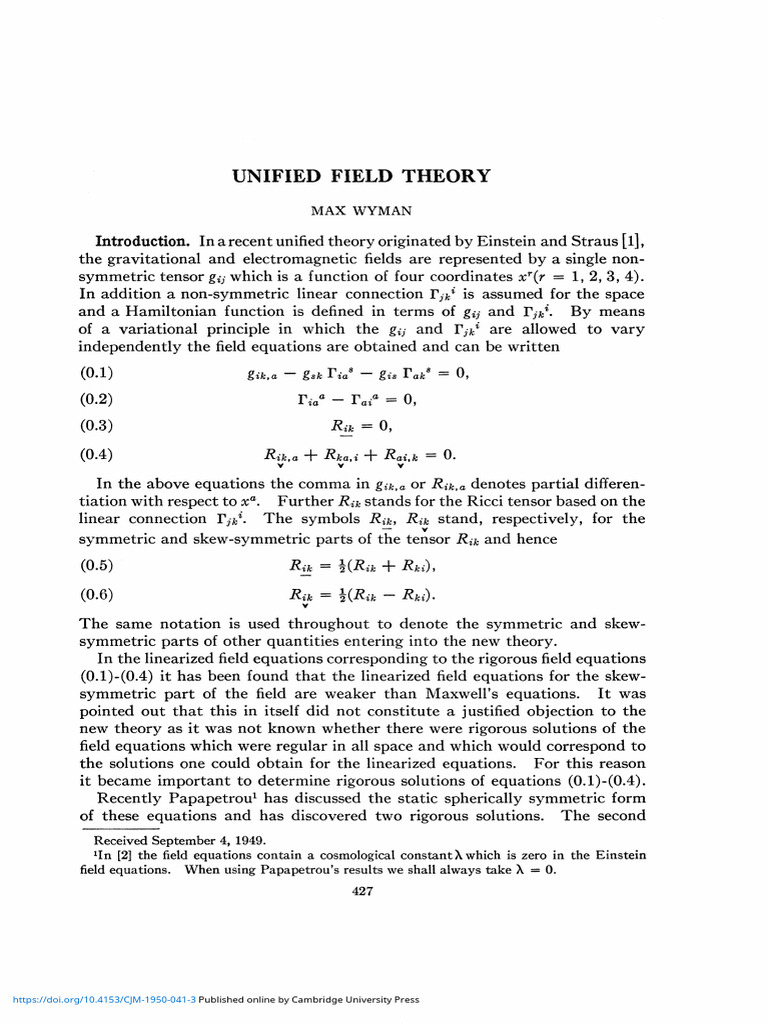 unified-field-theory | PDF | Tensor | General Relativity