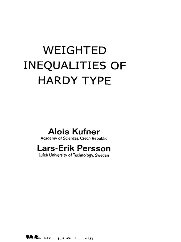 Weighted Inequalities Of Hardy Type Pdf