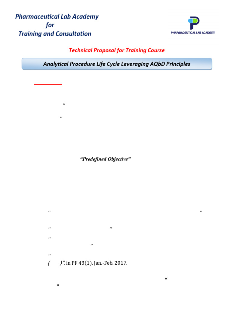 3-Technical Proposal For Analytical Procedure Life Cycle Leveraging ...