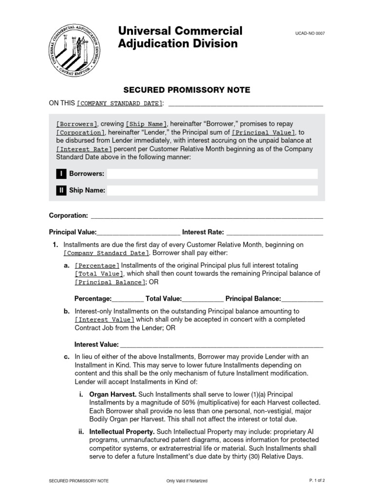 Astra Hyperion Industries Secured Promissory Note of Johnny Weaver ...