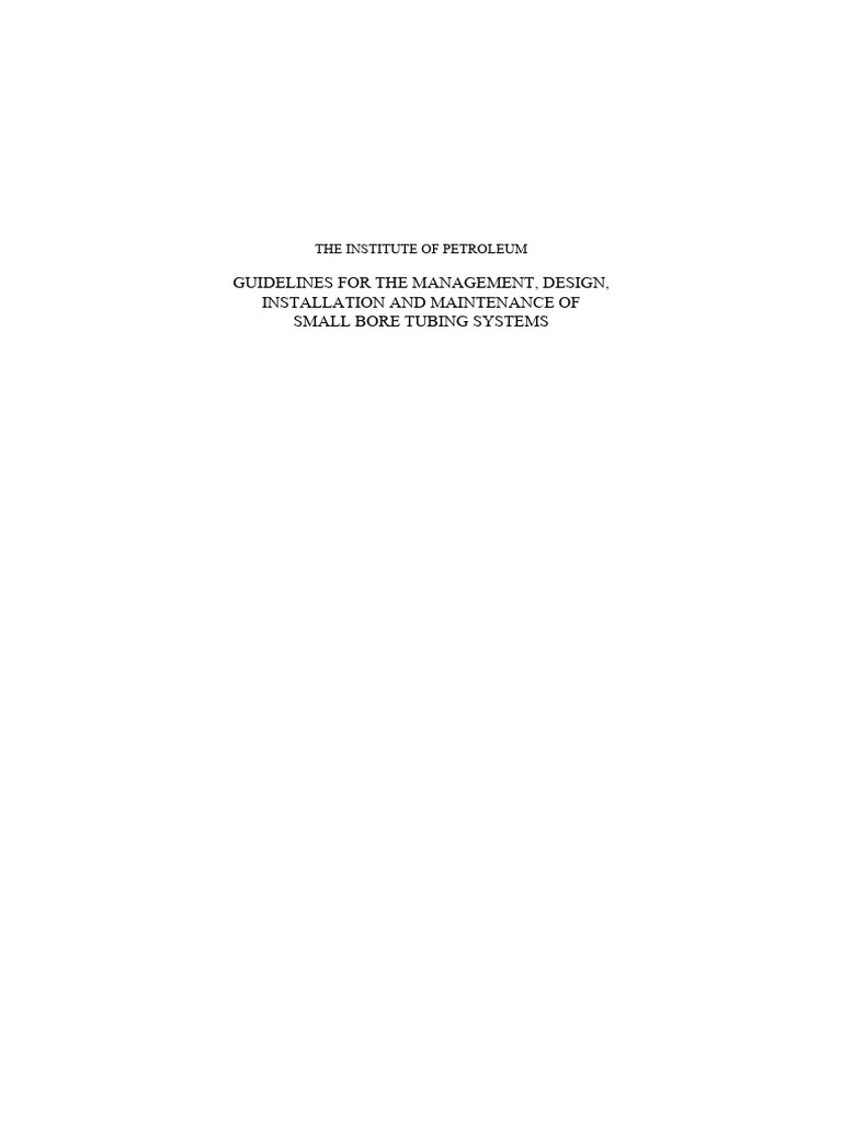 Small Boree Tubing Assembly Guidelines Inst Petroleum Jun2000 | PDF