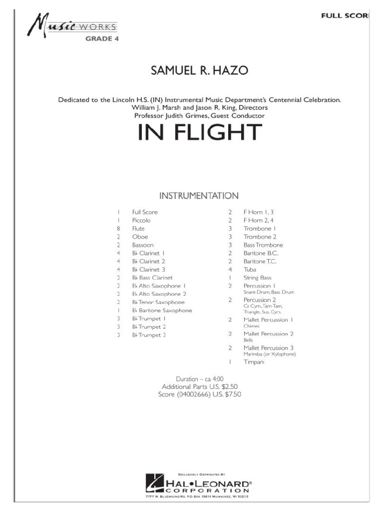In Flight Full Score | PDF