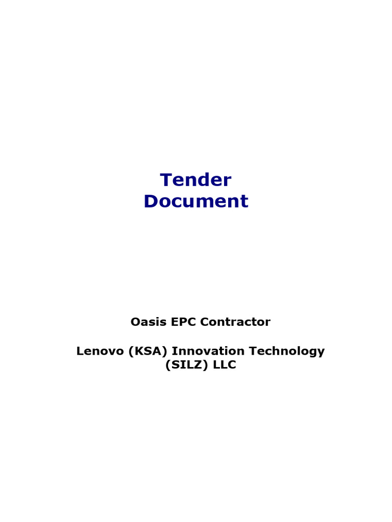 1.leonvo Oasis EPC Tender Document | PDF | Employment | Specification ...