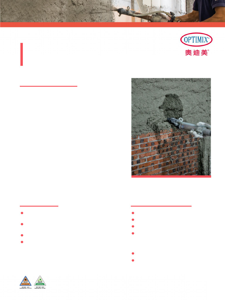 Optimix BP126 Base Plaster Guide | PDF | Concrete | Plaster