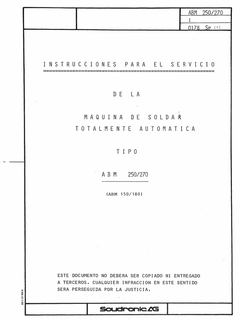 Abm 250 270 (Abm 150 180) Mecanico | PDF | Corriente eléctrica | Soldadura