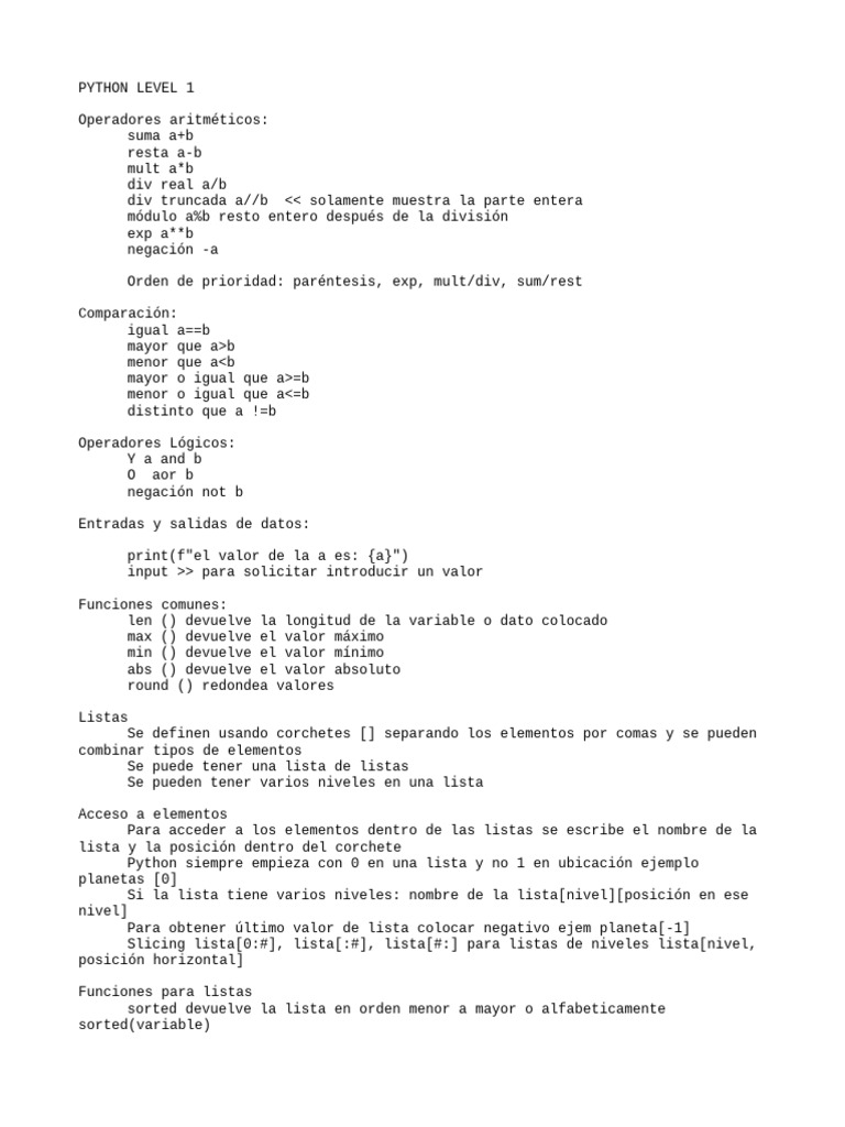 Fundamentos de Python: Operadores y Estructuras | PDF | Objeto (informática) | Herencia ...