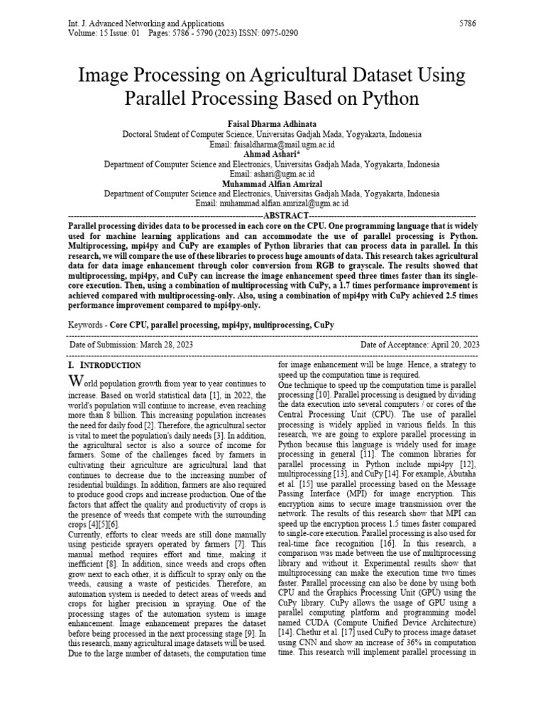 Image Processing On Agricultural Dataset | PDF | Message Passing Interface | Graphics Processing ...