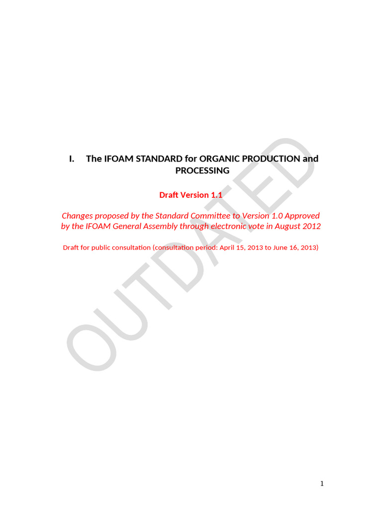 IFOAM Organic Production Standard | PDF | Soil | Organic Farming