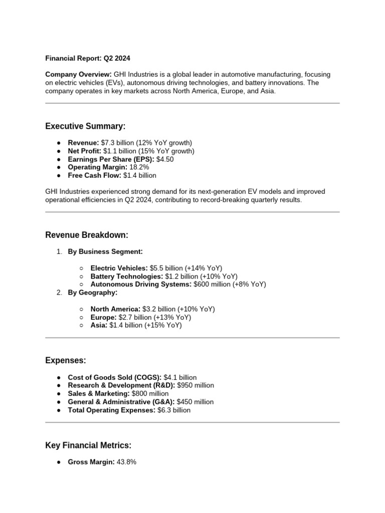 Financial Report - Q3 2024 | PDF