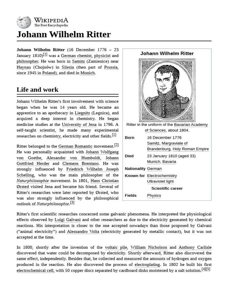 Johann_Wilhelm_Ritter | PDF | Physical Sciences