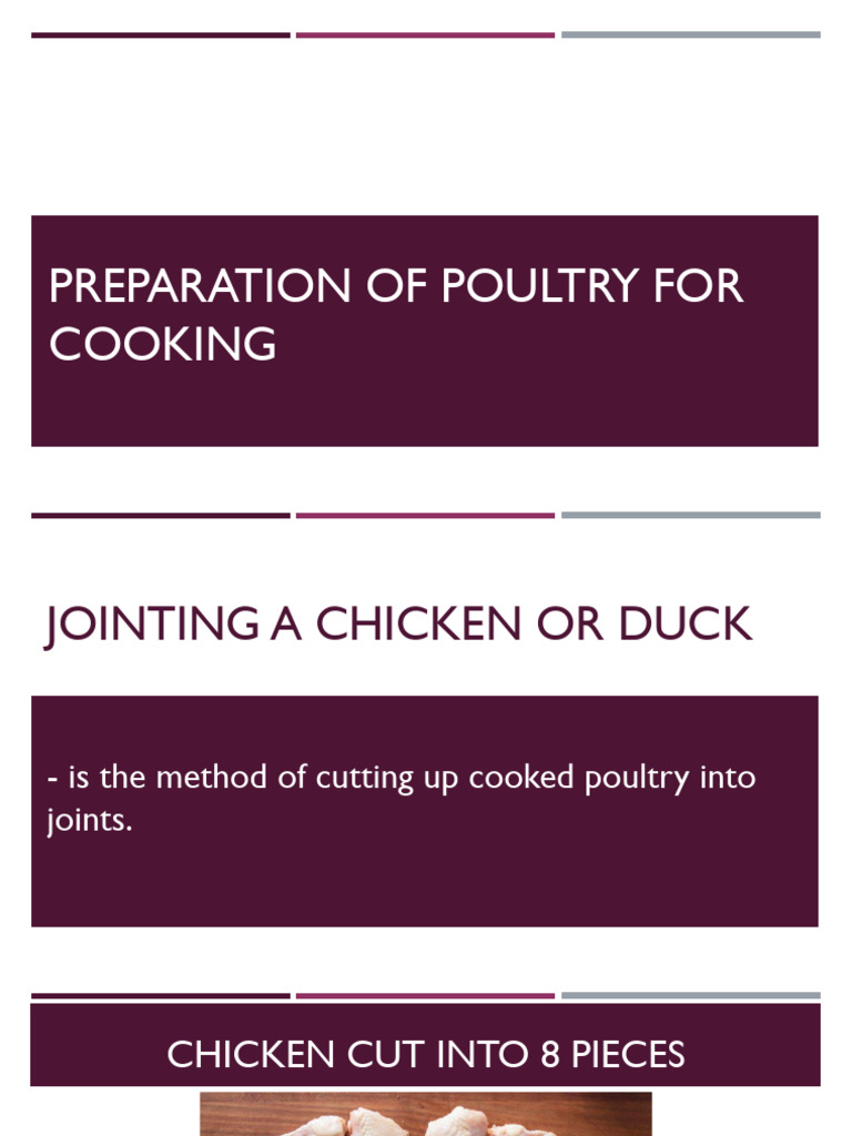 Preparation of Poultry For Cooking | PDF