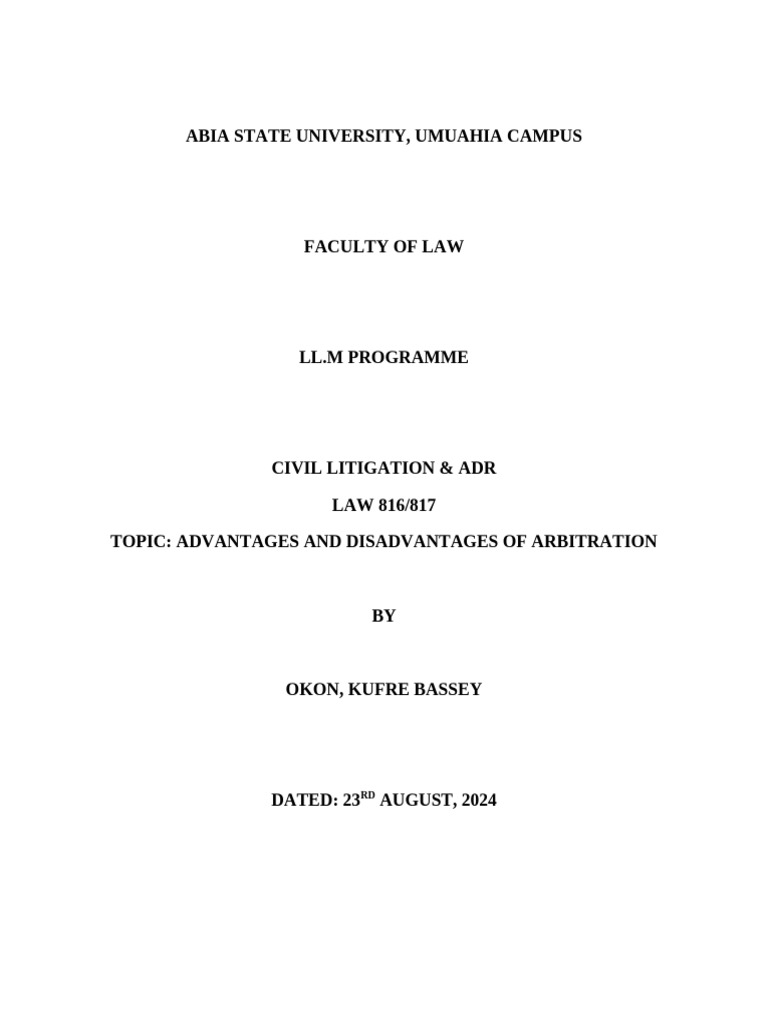 Pros and Cons of Arbitration | PDF | Arbitration | Alternative Dispute ...