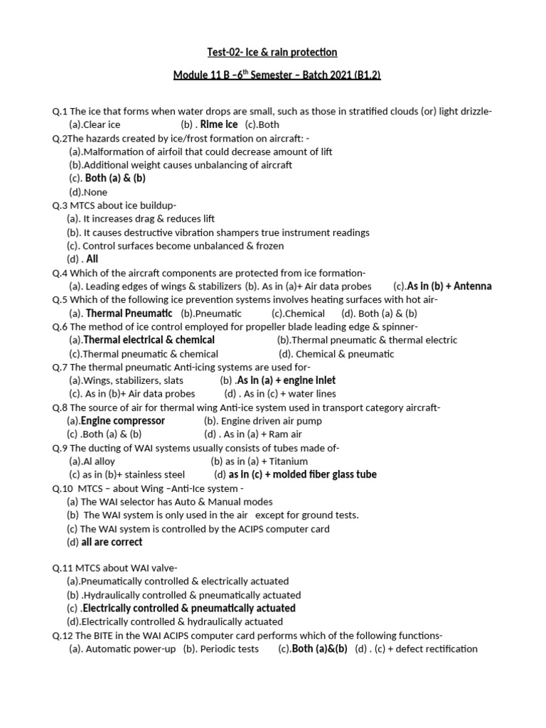 Module 11B - Test 02 Sem 6th - MASTER | PDF | Actuator | Ice