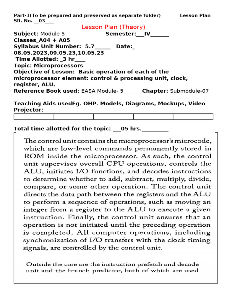 Microprocessors: Basic Operations | PDF