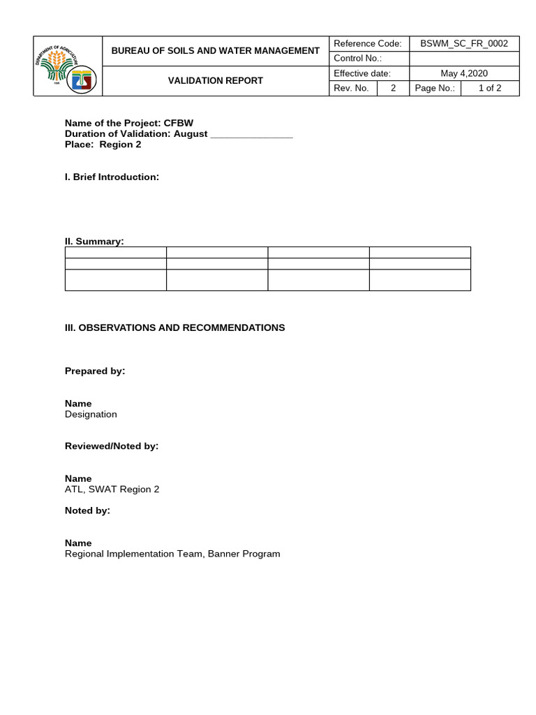 CFBW-Validation-Report | PDF