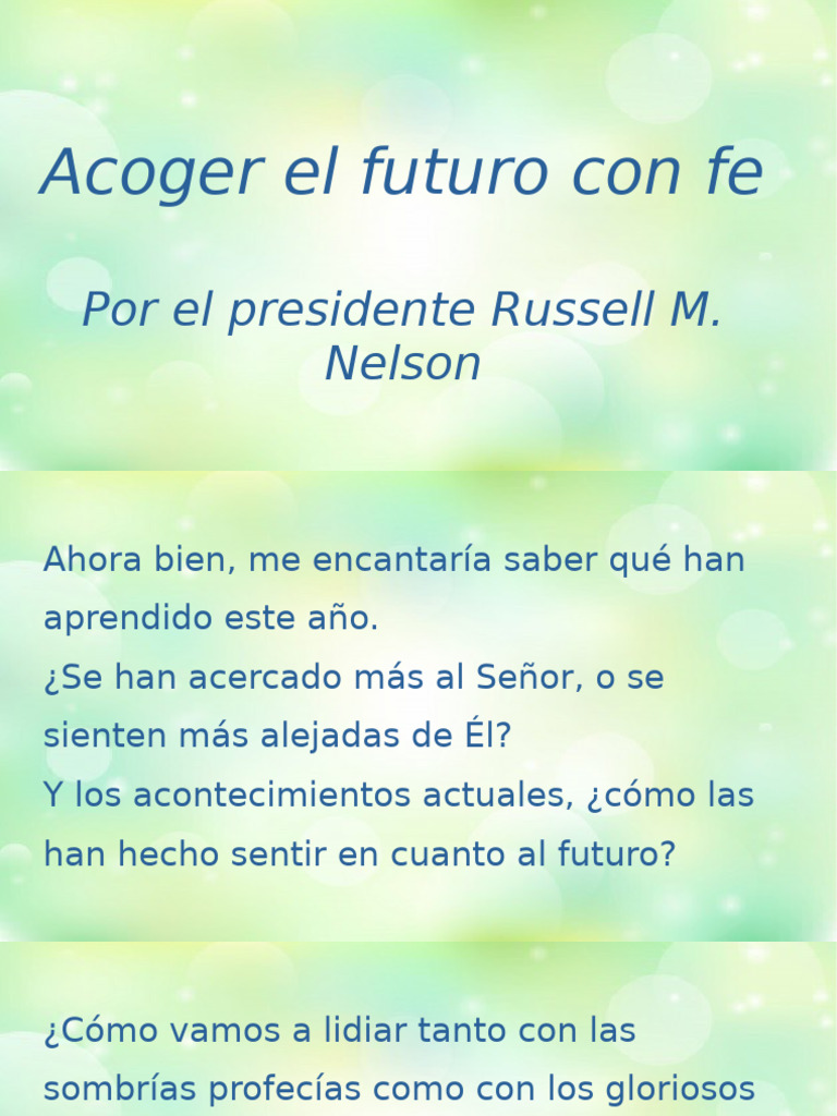 acoger el futuro con fe | PDF | Dios | espíritu Santo