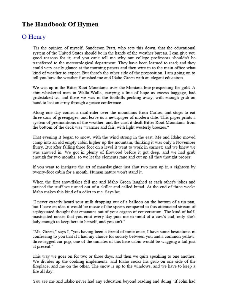 The Handbook of Hymen | PDF