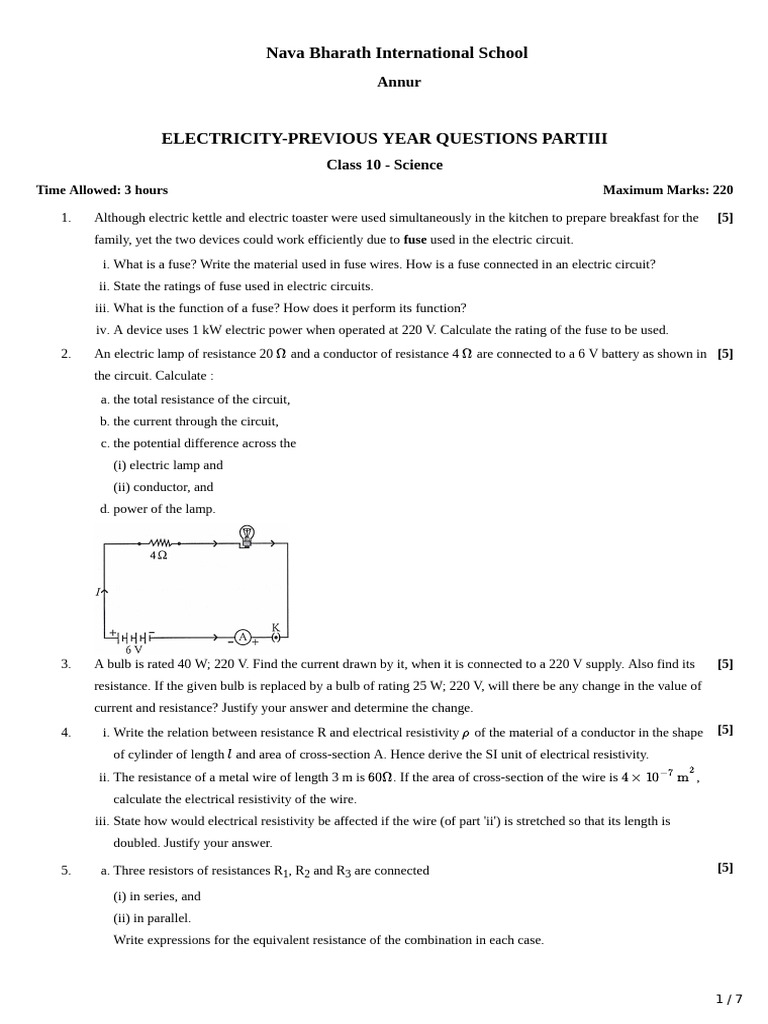 Conlib Electricitypyqpart-III 20250108101740 | PDF | Series And ...