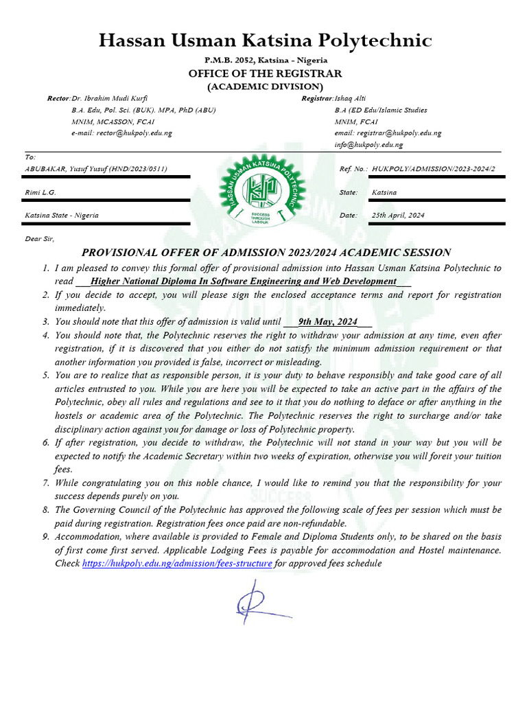 Admission Offer: HND Software Engg. | PDF | Educational Stages