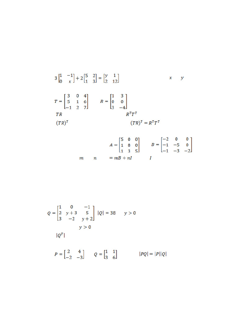 9 Tuto 4 Matrices and Systems of Linear Equation 2122 36-42 | PDF | Matrix (Mathematics ...