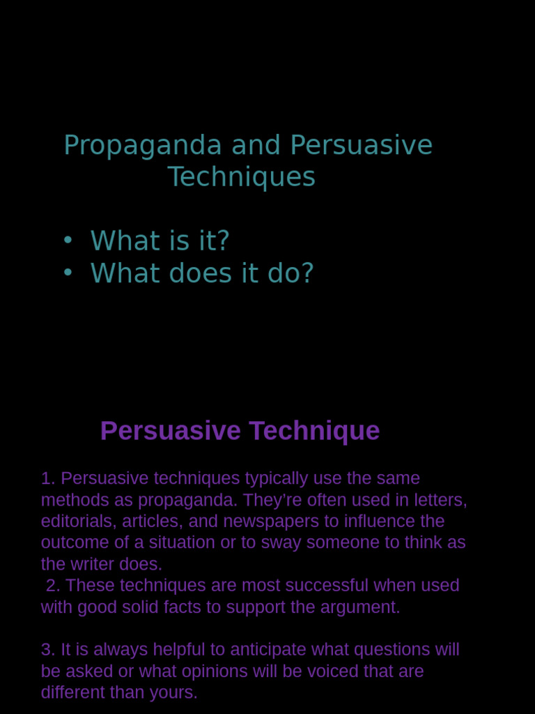 ENG4C - Propaganda and Persuasive Techniques | PDF