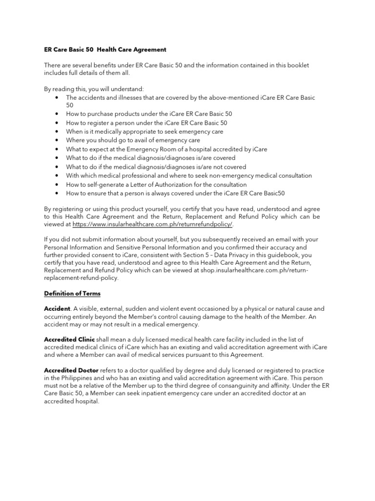 ER Care Basic 50 Health Guide | PDF | Emergency Department | Hospital