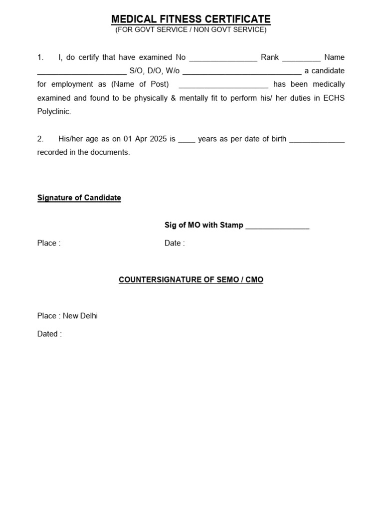 Application Form ECHS 2025-26 | PDF