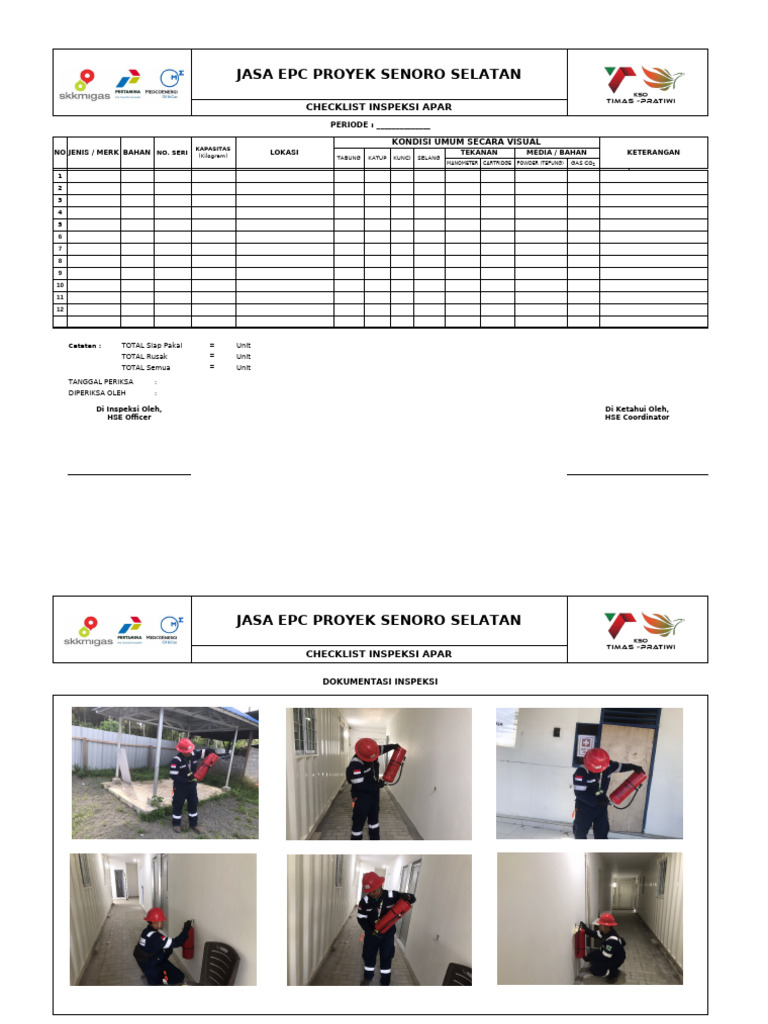 KTP - Checklist Inspeksi Apar | PDF
