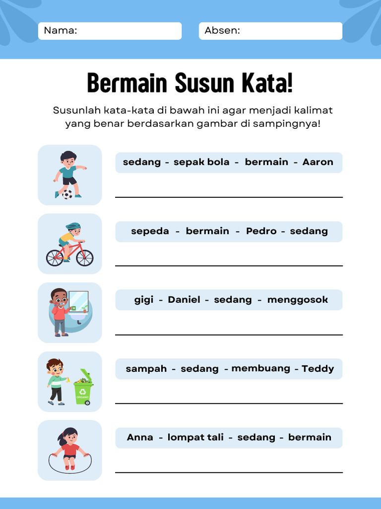 Permainan Susun Kata Menjadi Kalimat | PDF