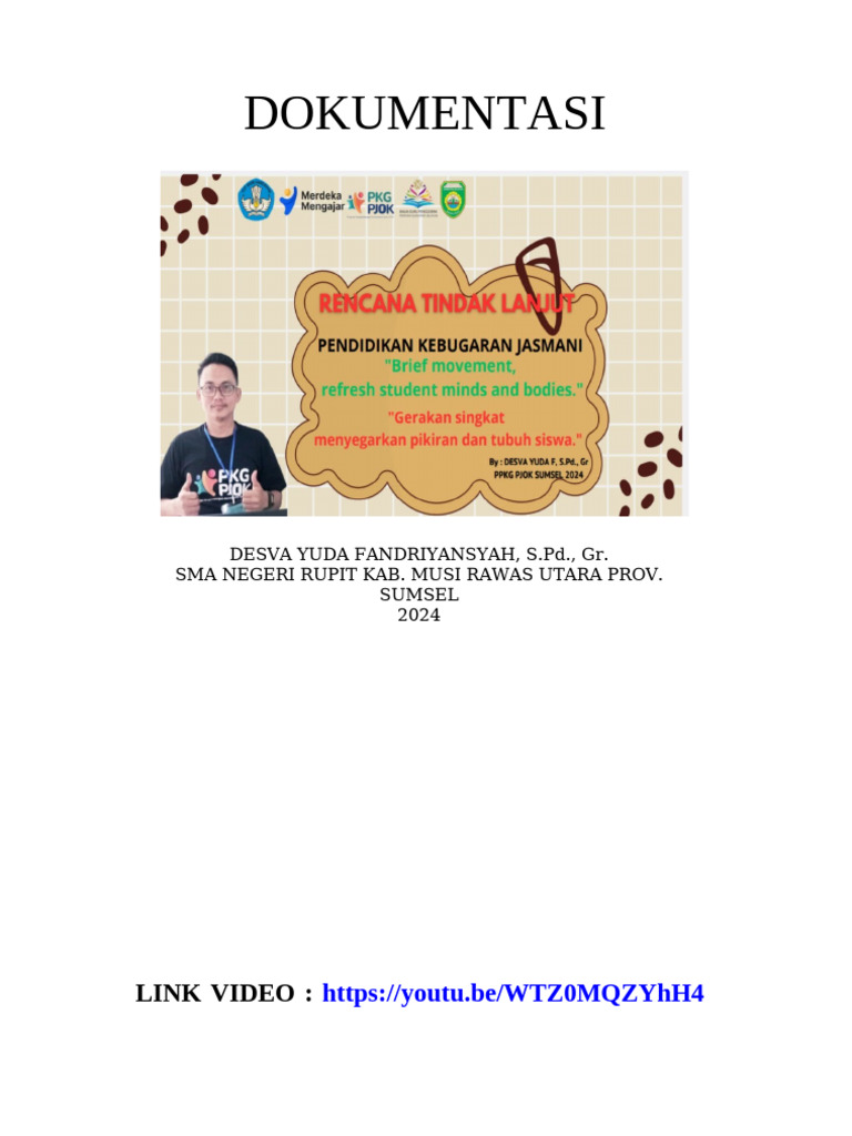 Desva_Dokumentasi RTL PPKG PJOK | PDF