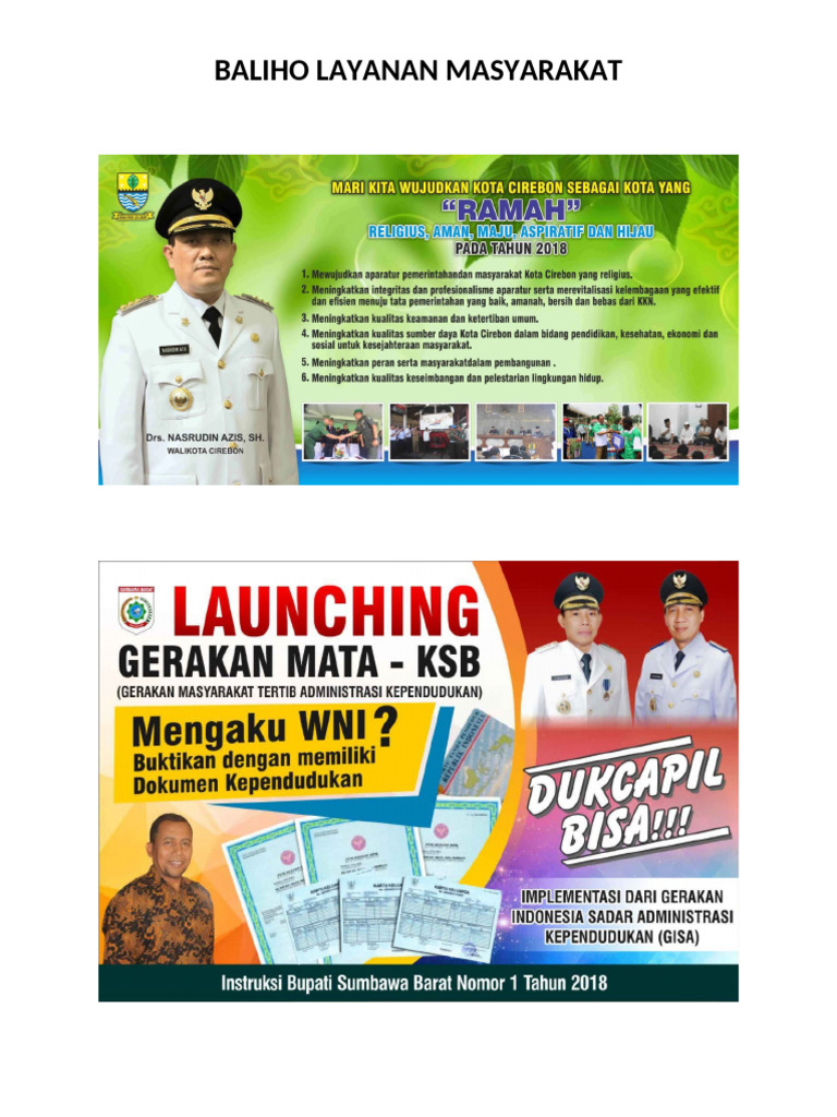 Baliho Layanan Masyarakat | PDF