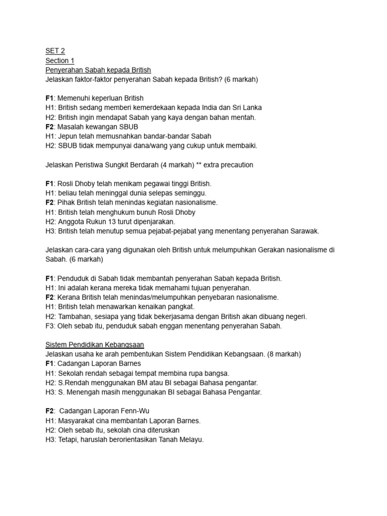 Sejarah Notes | PDF